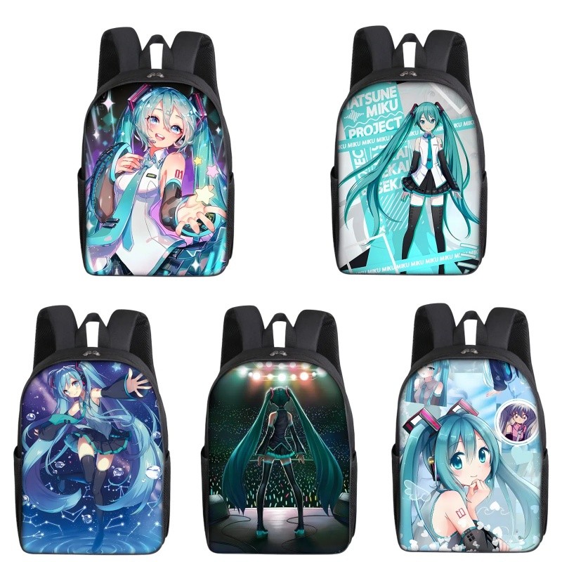 Hatsune Miku Animation Cartoon High quality Printed Girl Backpack Large ...