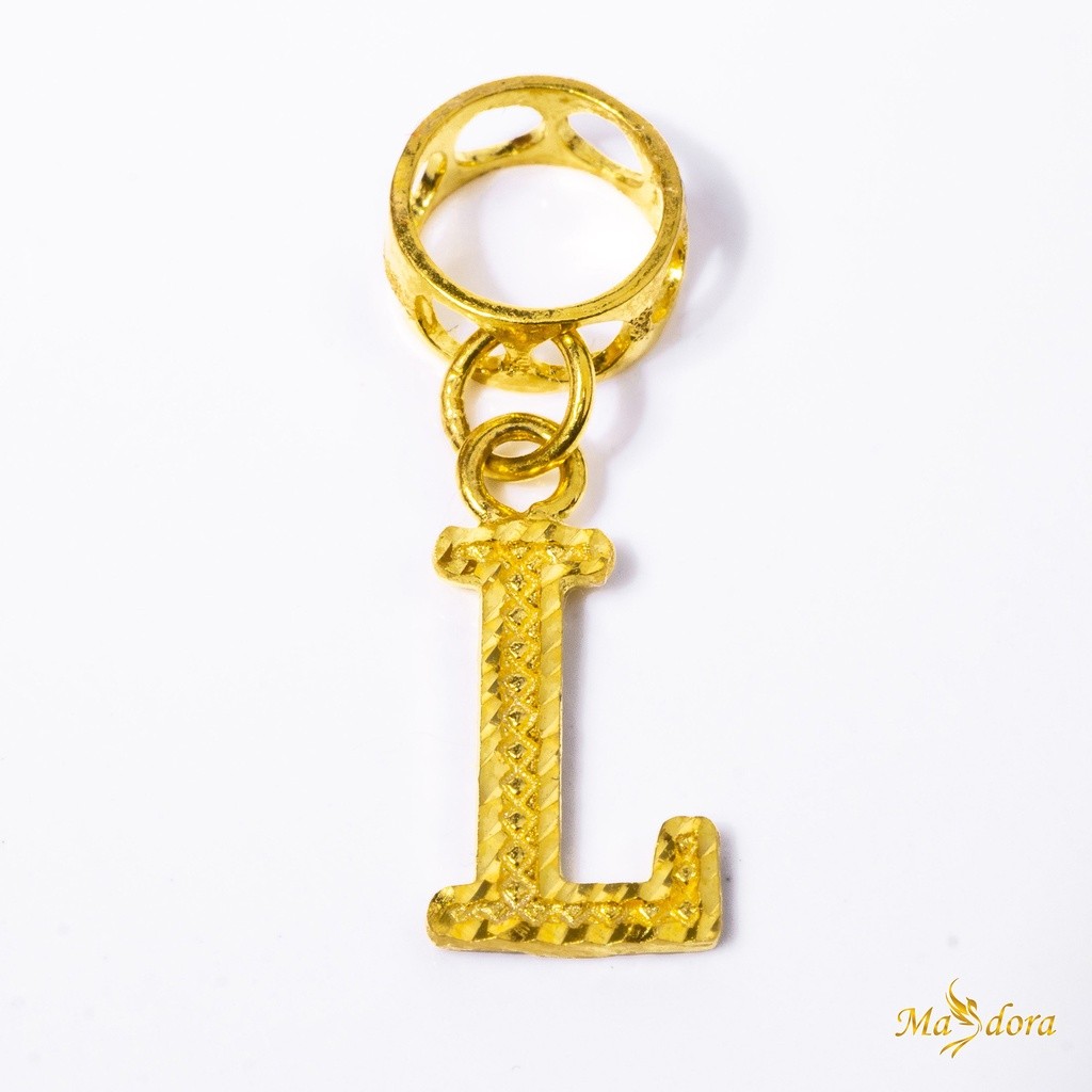 MASDORA 916 Gold Charms Charm Emas ~ Alphabet L (EMAS 916/22K) | Shopee ...