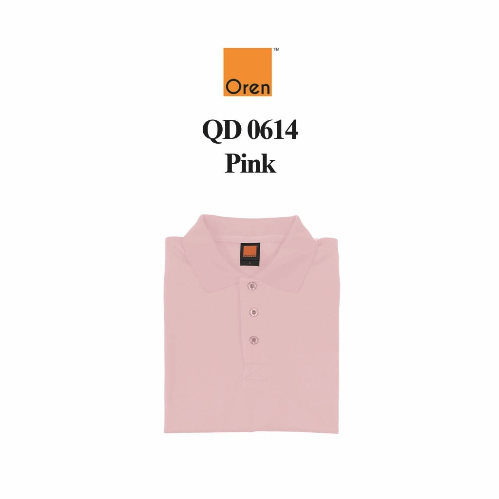 OREN SPORT QD0614 Pink Quick Dry Polo T-Shirt Unisex Sportswear Cool ...