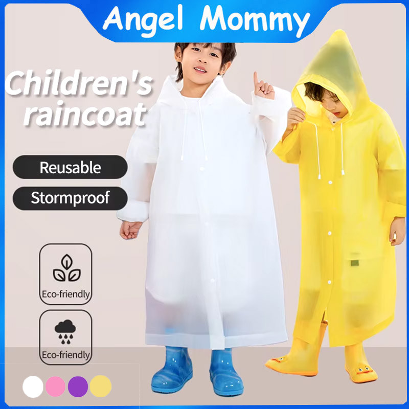 Children Raincoats Thickened Waterproof Rain Coat Reusable Eva ...