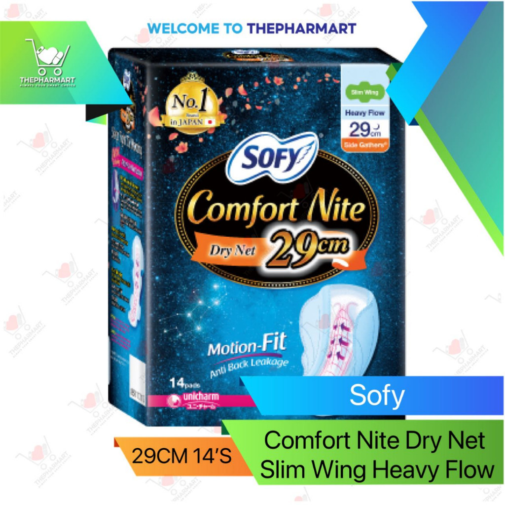Sofy Comfort Nite Dry Net Slim Wing Heavy Flow (29CM 14'S) | Shopee ...