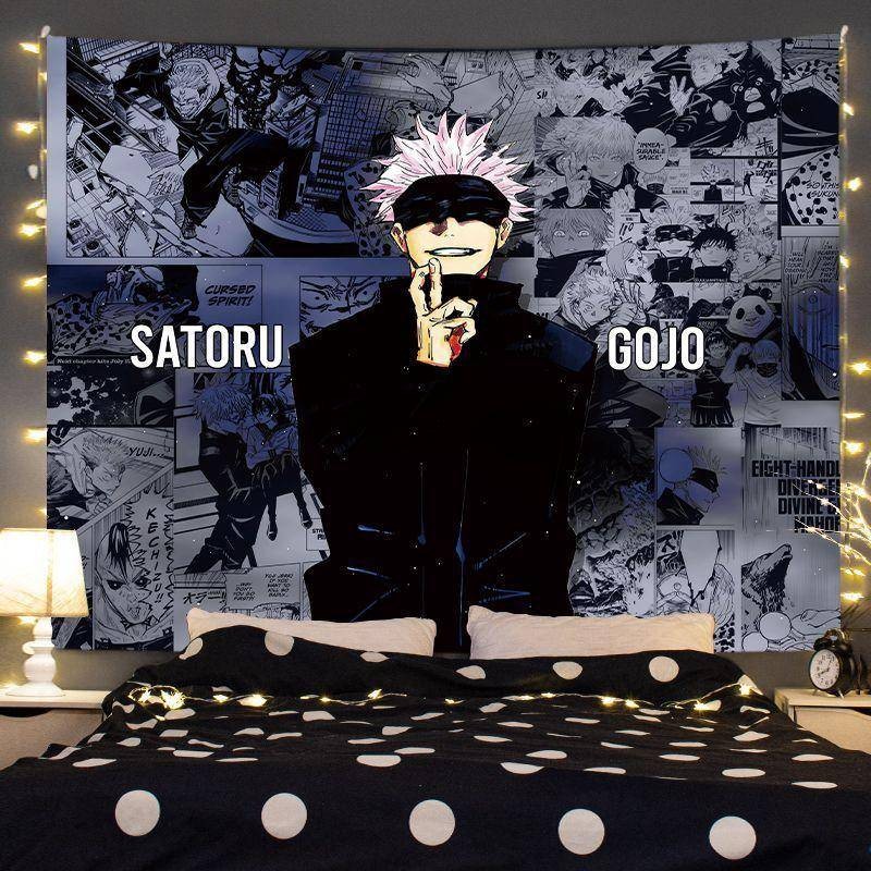 Gojo Satoru Jujutsu Kaisen Wall Hanging Fabric Anime Decor for Student ...