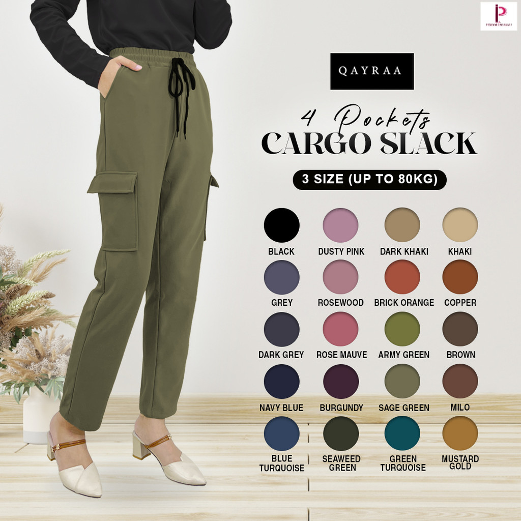 QAYRAA Seluar CARGO POCKET Pants Woman / Seluar Cargo | Shopee Malaysia