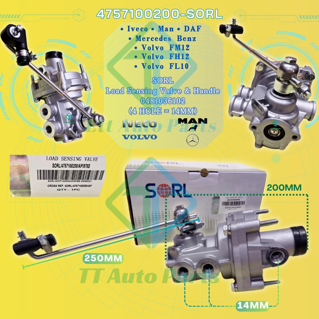 Load Sensing Valve With Handle Man | Mercedes Benz | Volvo DAF | FL10 ...