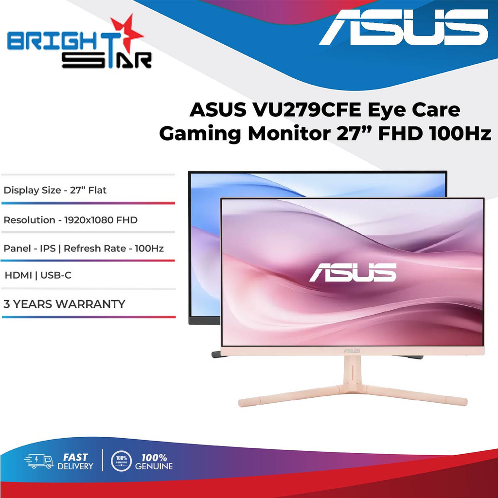 ASUS VU279CFE Eye Care Gaming Monitor (28 Inch IPS | FHD | 100Hz | 1ms ...