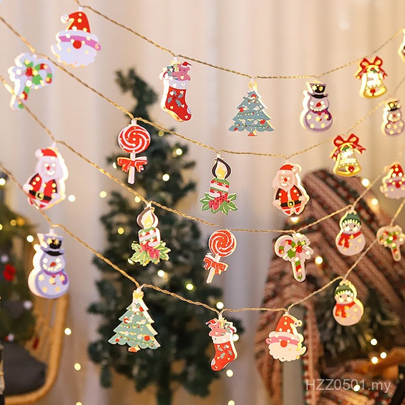 Campuran dan padanan Krismas baru rentetan lampu Krismas perayaan ...