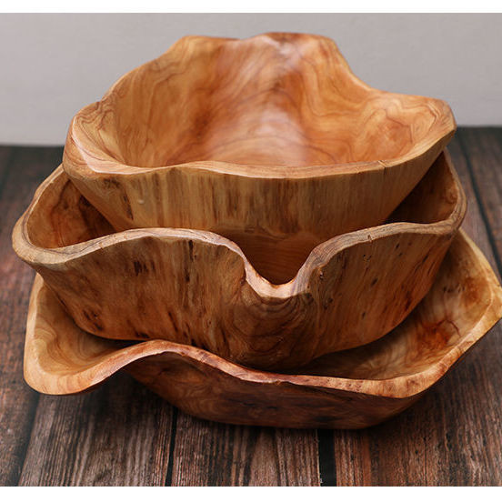 Solid Wood Fruit Basin Wooden Basin Kitchen Vegetable Washing Fruit ...