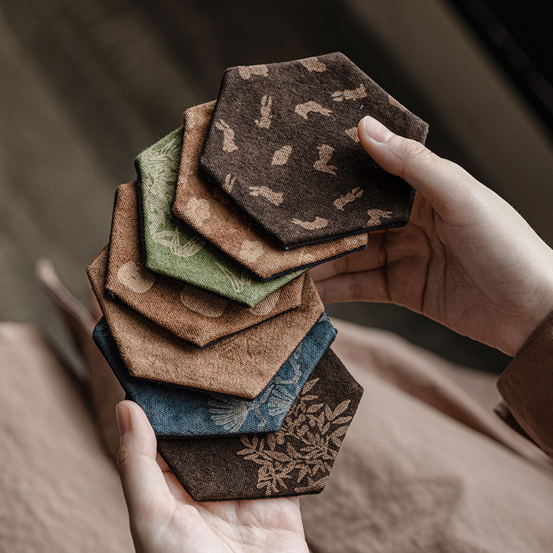 Tea Set Coaster Tea Mat Zen Fabric Tea Cup Holder Tea Table Heat ...
