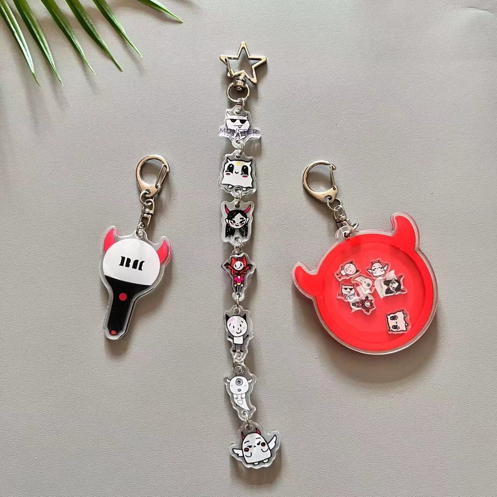 Kpop Idol BABYMONSTER Acrylic Shaker Charm Keychain Cute Cartoon Long ...