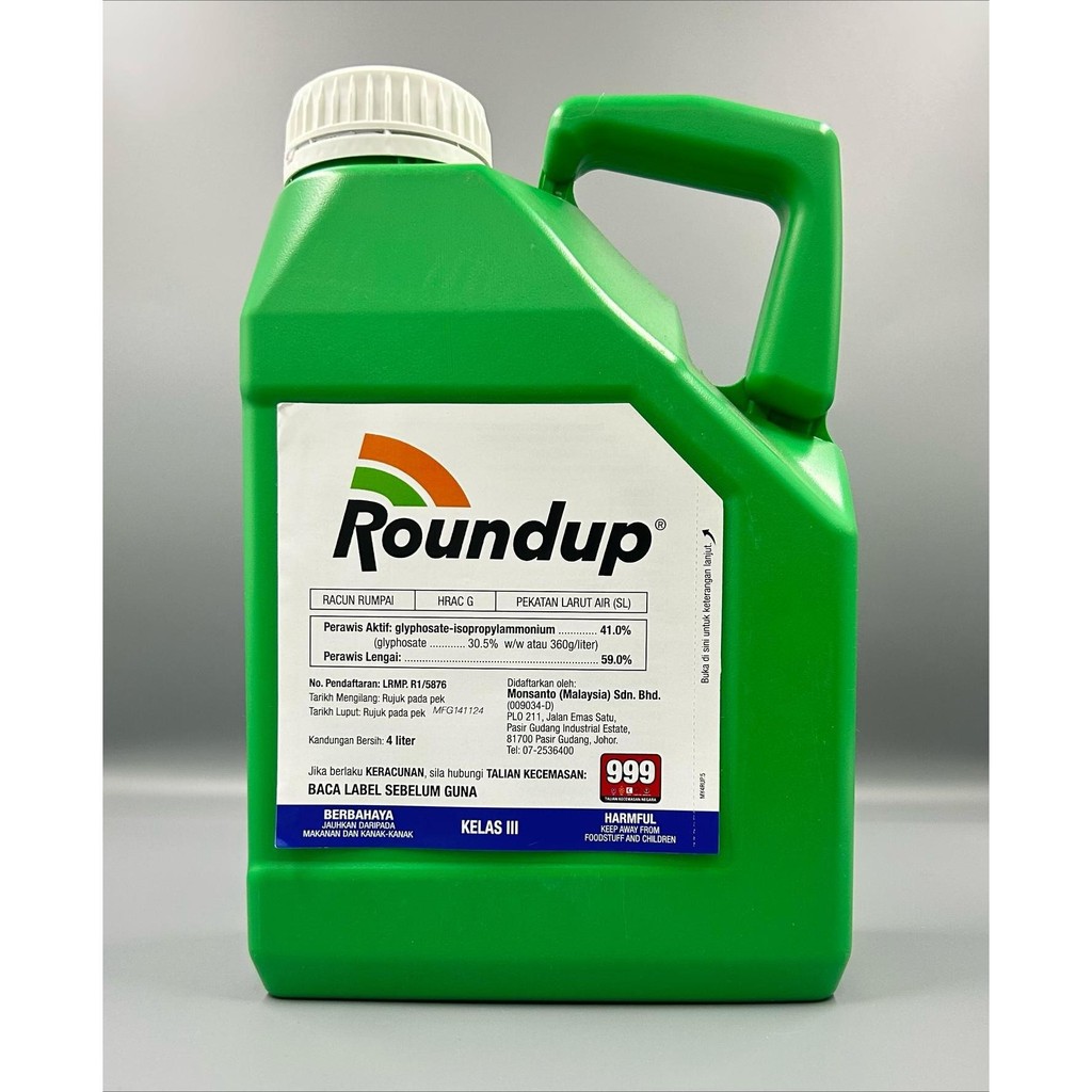 4L ROUNDUP weed killer Glyphosate 41% ( racun rumput racun lalang ...