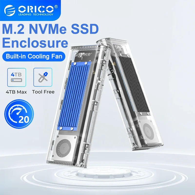 ORICO 20Gbps NVMe SSD Case M.2 NVME SSD Enclosure with Cooling Fan USB ...