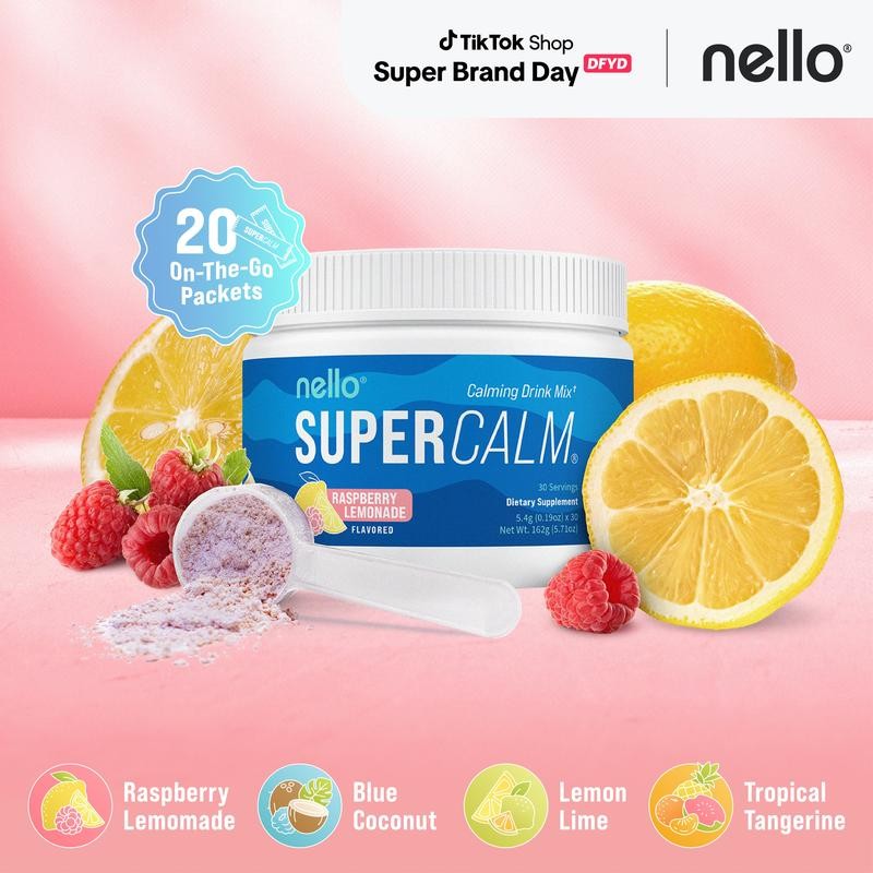 Nello Supercalm – Calming Drink Mix with KSM-66 Ashwagandha, Vitamin D3 ...