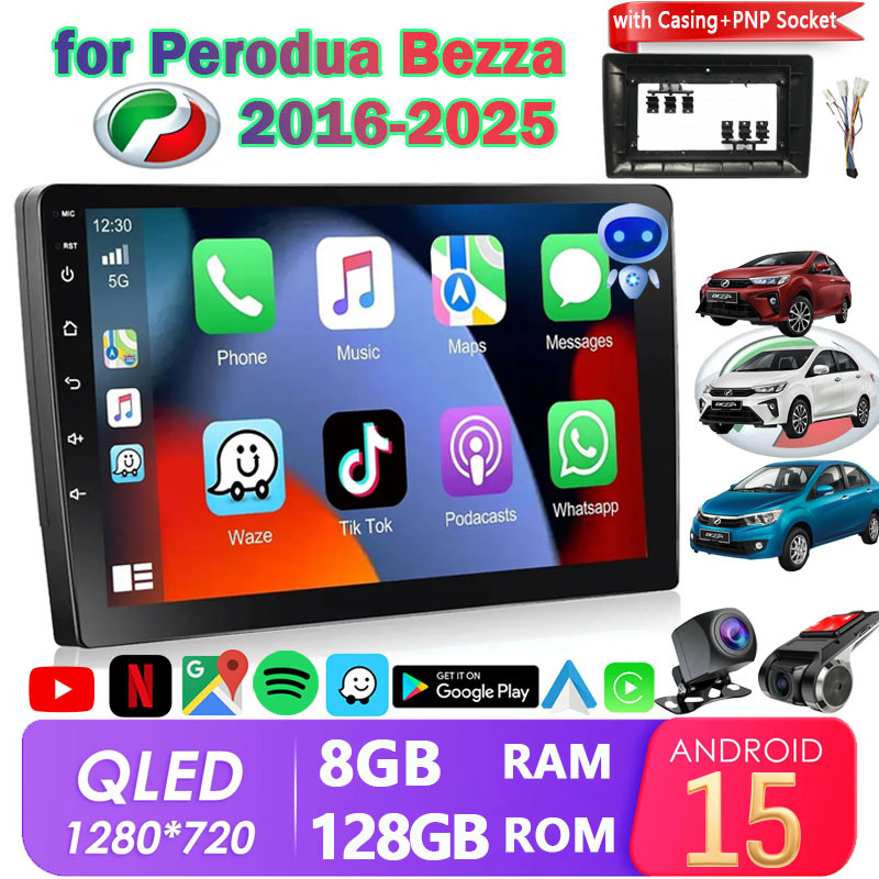 8GB+128GB Car Android Player for Perodua Bezza 2016-2025 10in 2din Quad ...