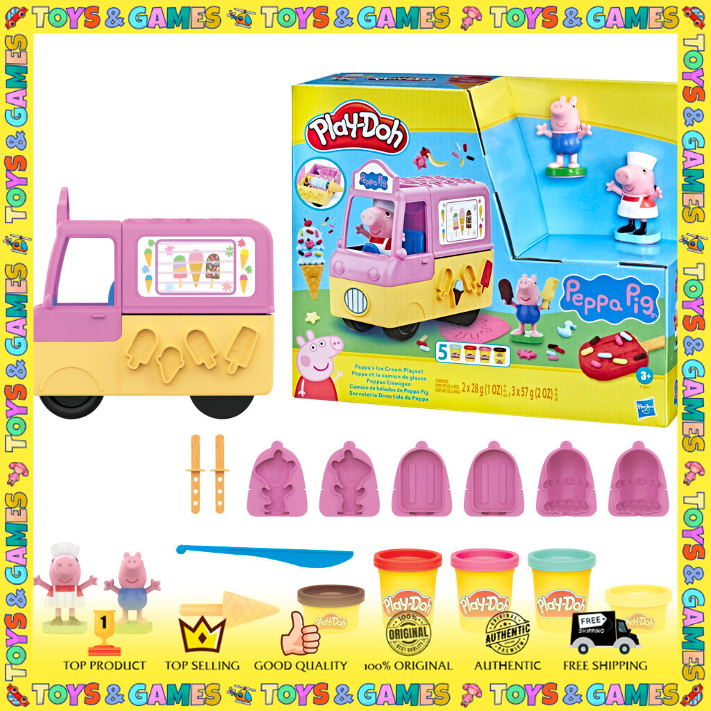 Play-Doh Peppa’s Ice Cream Truck Playset – Creative Ice Cream Making ...