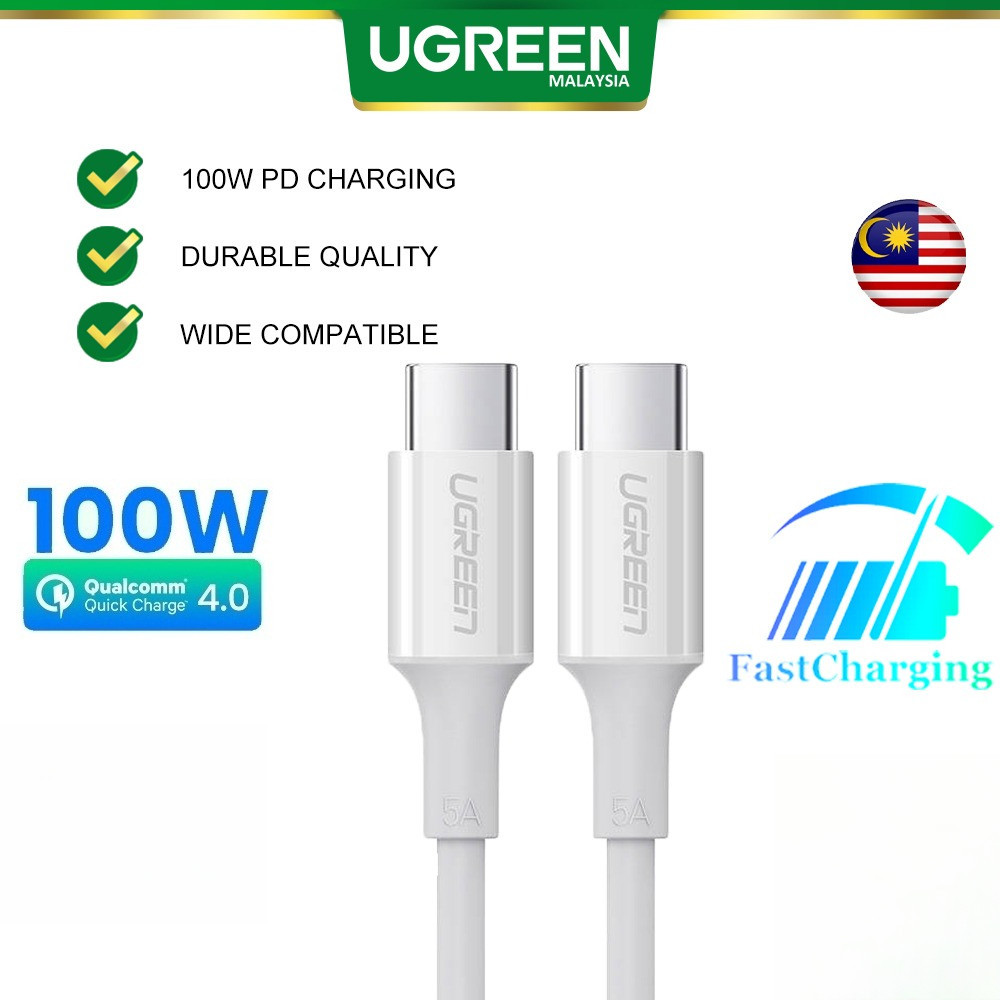UGREEN USB C to C PD 100W 5A Cable Fast Charge Type C Power Delivery ...