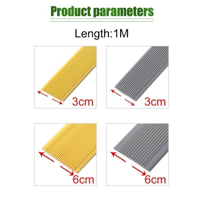 Anti-slip Stair Safety Ladder Trim+Doubletape Step Nosing Rubber ...