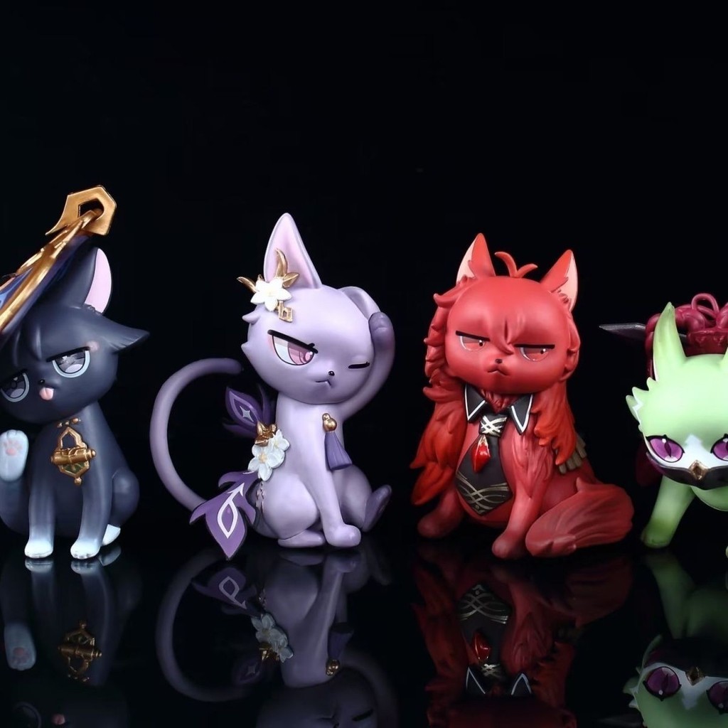Genshin Impact Keqing Kuki Shinobu Diluc Scaramouche Figure Cat Kitty ...