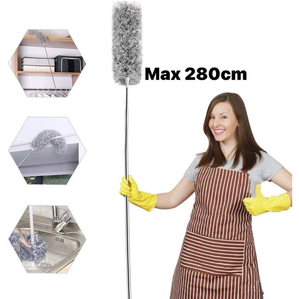 SN_ NEW,280cm Long Microfiber Duster,with Bendable Head, Washable ...