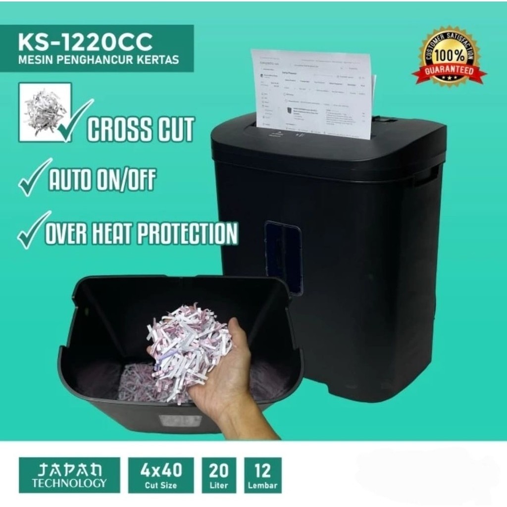 MESIN Cross Cut Paper KOZURE KS-1220CC Paper Shredder 20 LTR KS 1220 CC ...