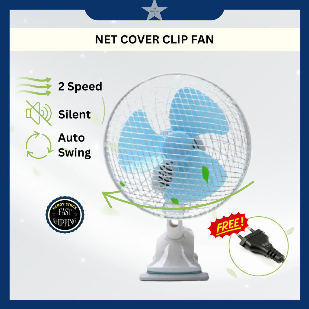 Malaysia 2 Pin Plug Rotatable Cooling Fan Electric Clip Bed Kipas Angin Sejuk Murah Kipas Kepit ...