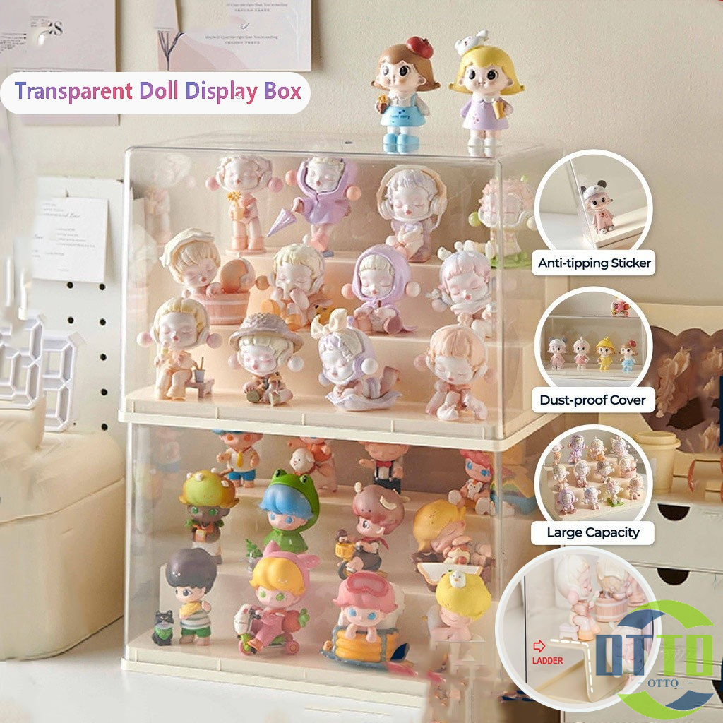 Toys Display Box Transparent with Step Doll Display Storage Cabinet ...