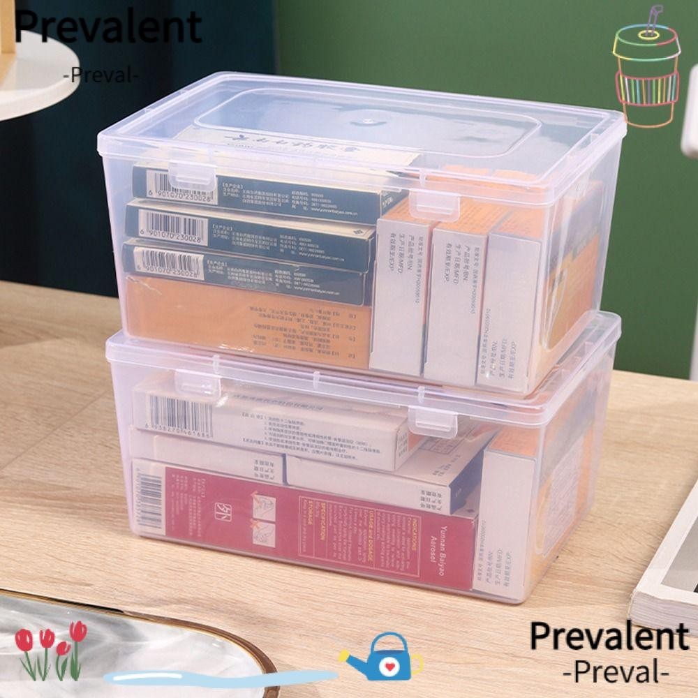 PREVAL 1Pcs Storage Box, Thickened Plastic Flip Box, Transparent Small ...