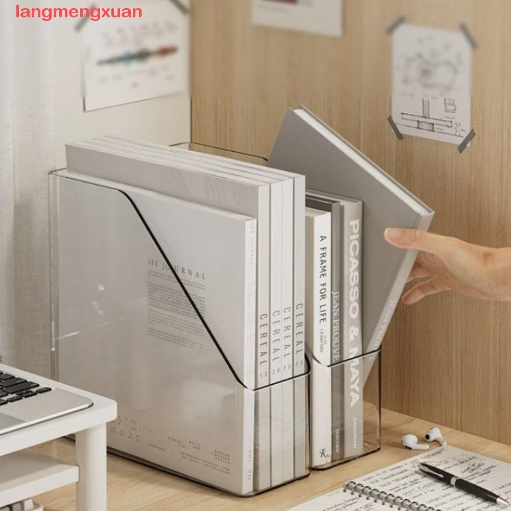 LANGMENGXUAN Desk File Folder, Transparent Acrylic File Storage Box ...
