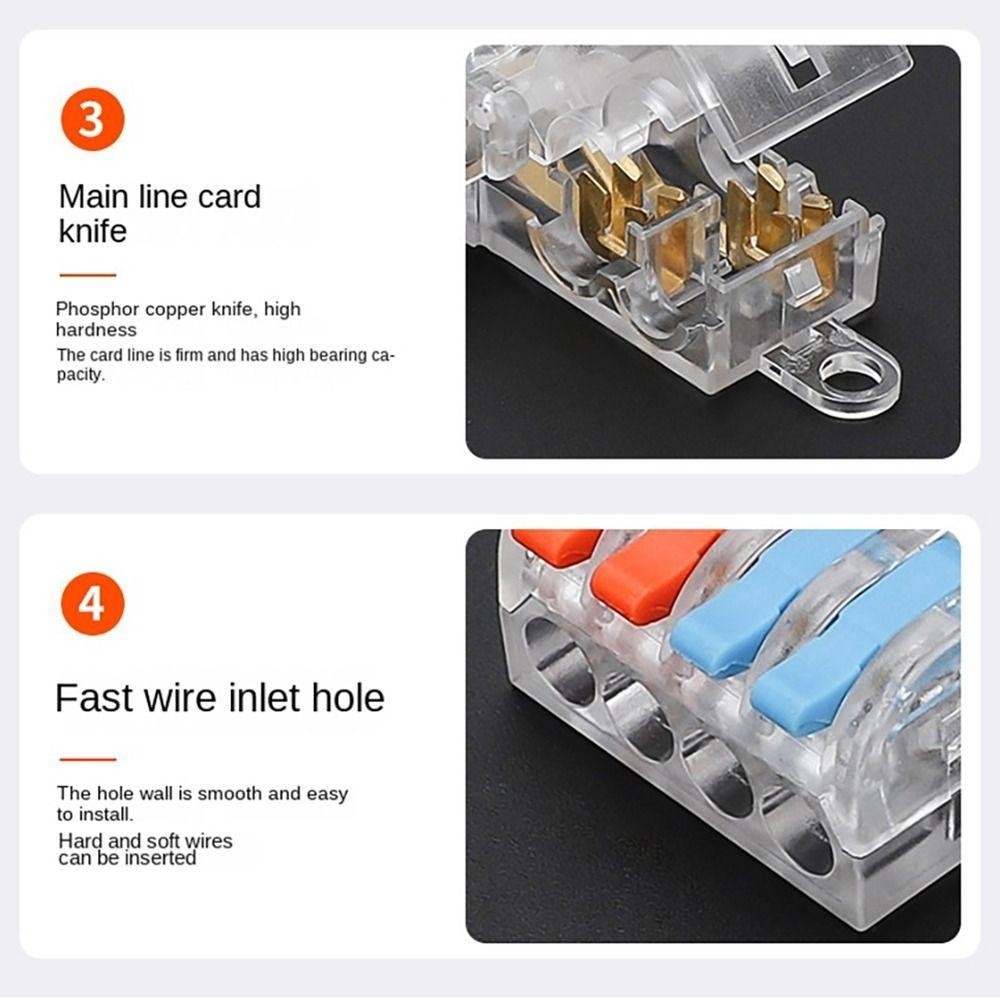 LAKAMIRY Wire Connector, Universal Compact T type Quick Terminal Block ...