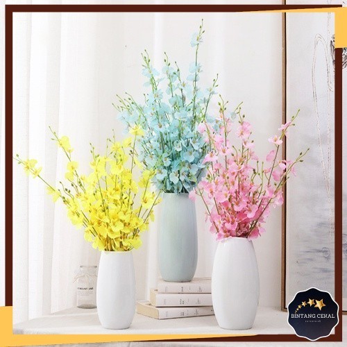 BC 1PC Fake Flower Artificial Mini Orchid Yellow Deco Home Wedding ...