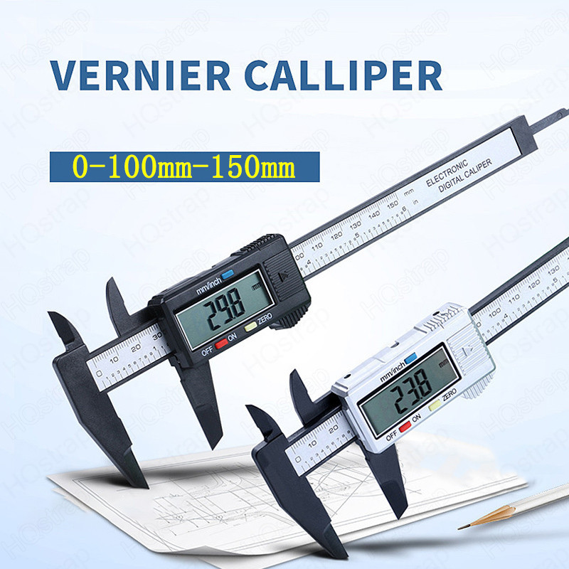 Vernier Ruler 0 To 150mm Digital Display Caliper Carbon Fiber ...