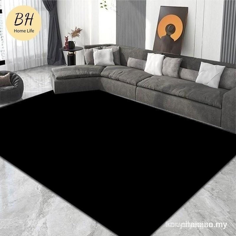 [BH]Modern Black Karpet Murah Plain Big Bilik Tidur Ruang Tamu ...