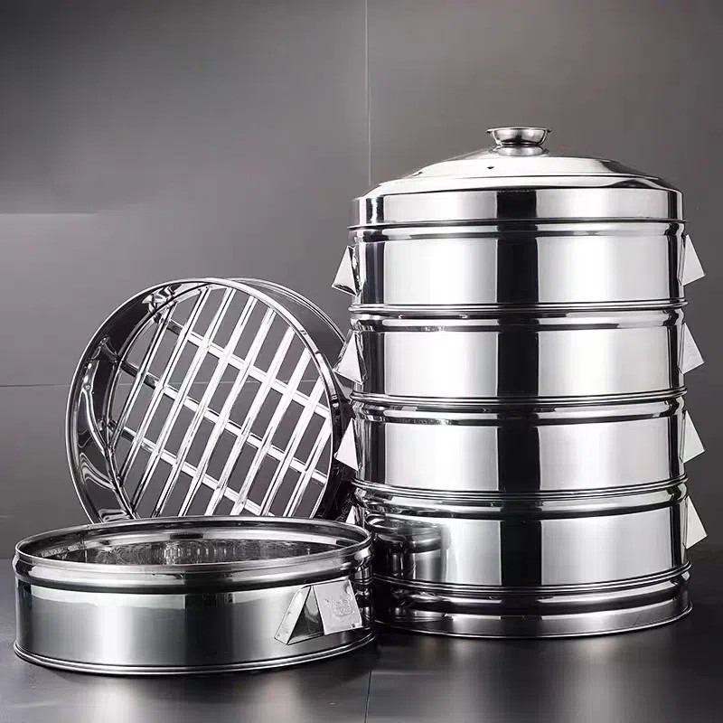 3-layer Stainless Steel Steamer, Fast Heating Food Steamer Cooking Pot ...