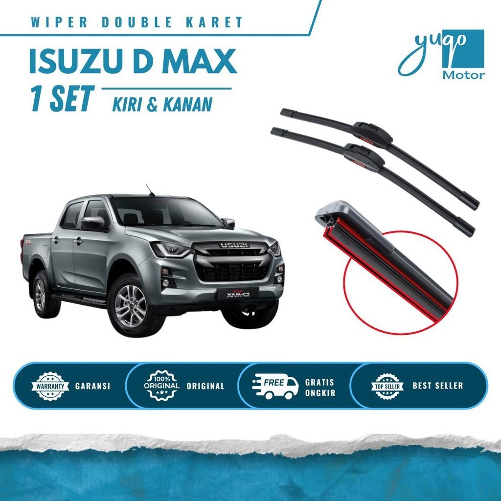 Isuzu D-Max Frameless Dual Blade Double Rubber Wiper Dual Rubber Model ...