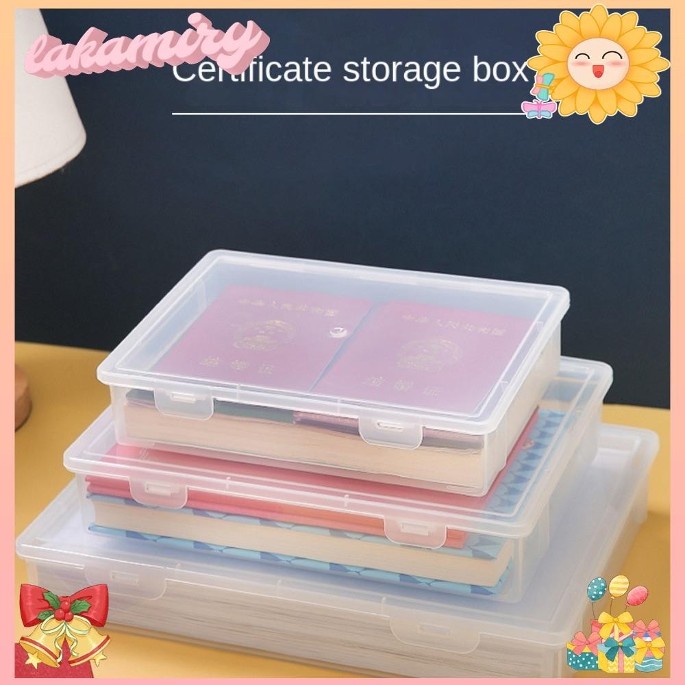 LAKAMIRY Certificate File Container, Plastic Document Organizer, Square ...