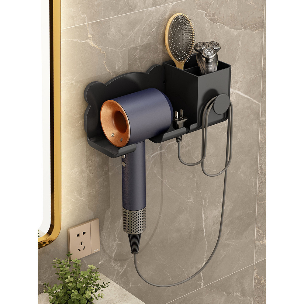 New Style Hair Dryer Rack Wall-Mounted Perforated Toilet Hair Dryer ...