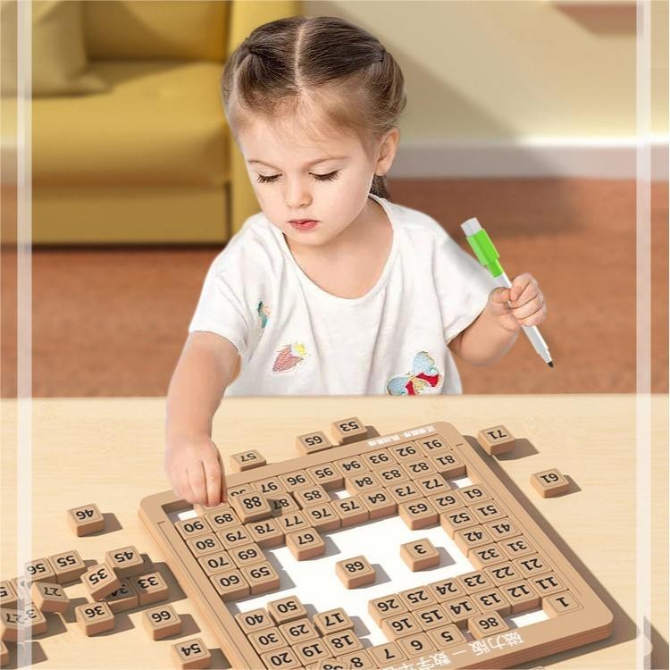 Magnetic Number Sliding Block Puzzle Digital Huarong Road Game Wooden ...