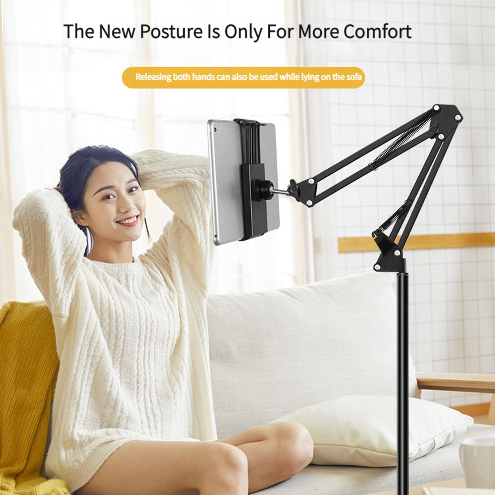 Long Arm Lazy Phone Tablet Live Metal Stand Adjustable Foldable Mobile ...