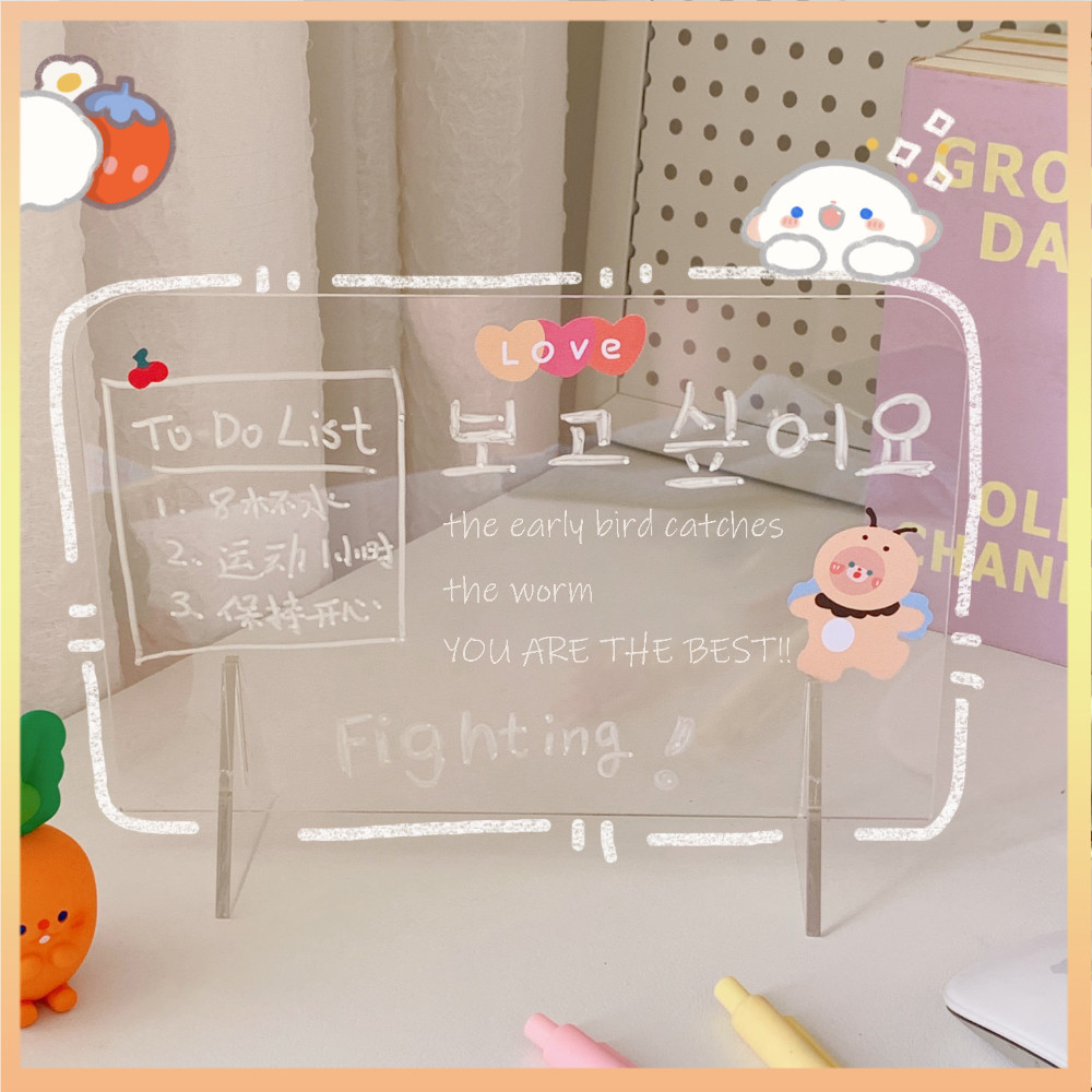 Acrylic Dry Erase Board With Stand Frameless Writing Memo Pad To Do ...