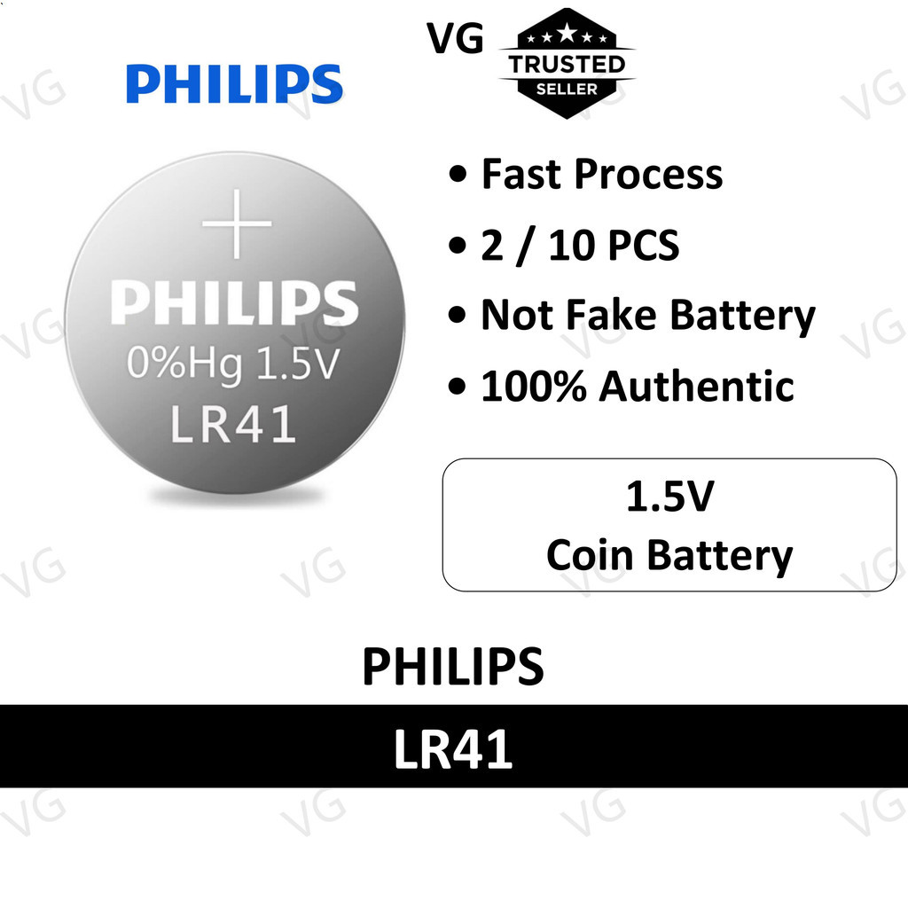 [100% ORIGINAL] PHILIPS LR41 AG3 V3GA 392 LR736 377 SR41W CX42 ...