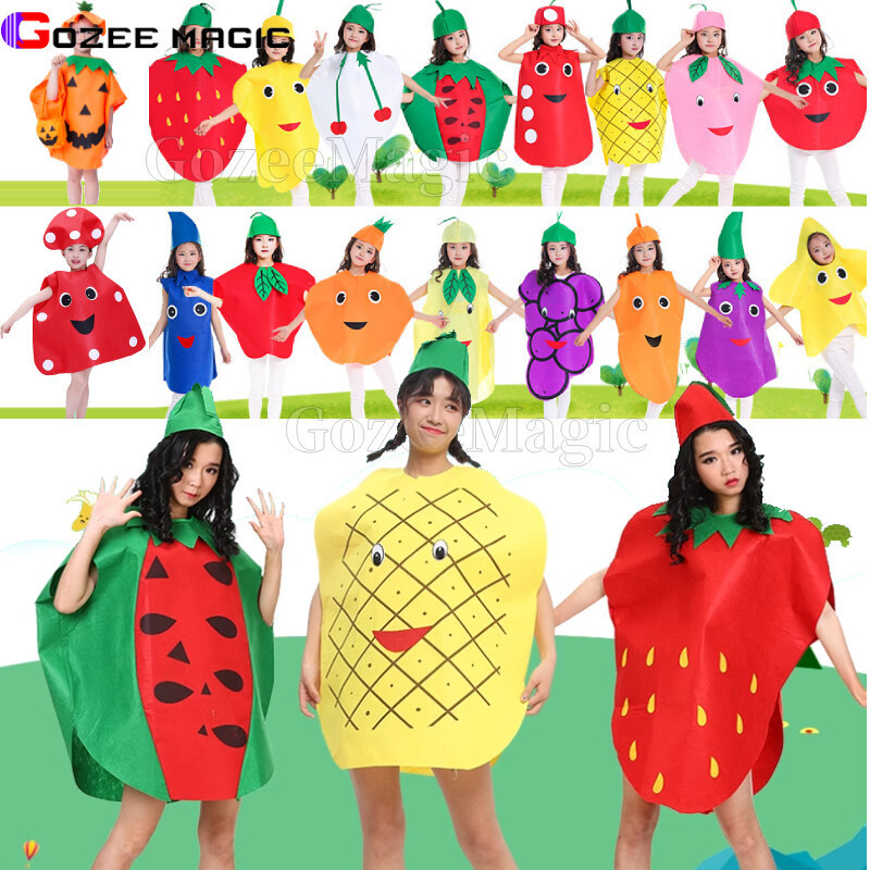 Adult&Kids halloweem Cosplay Costume Fruits and Vegetables Cartoon Perform Clothing School Stage ...