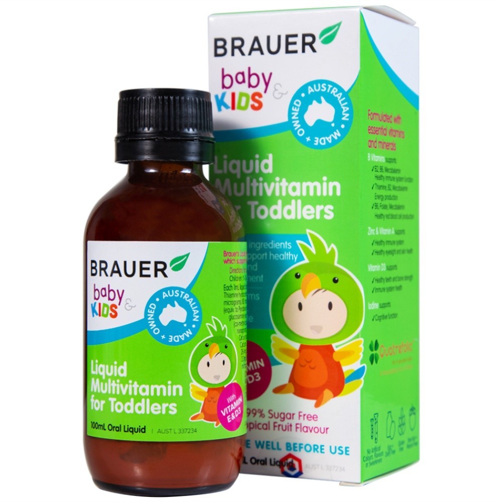 Brauer Kids Liquid Multivitamin for Toddlers Syrup - Multivitamin for ...