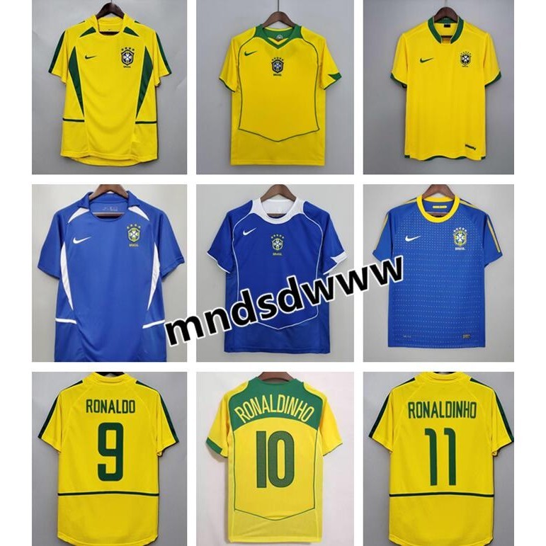 2002 Brazil Football Home Away Retro Soccer Jersey 2004 Brasil Home ...