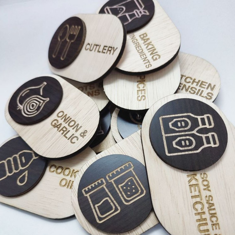 (Top Craft) Kitchen Cabinet Label Signage With Double Tape / Papan ...