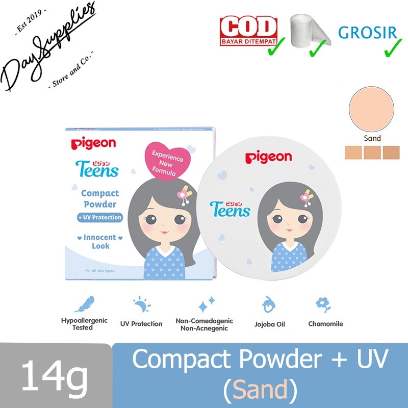 Pigeon TEENS Compact Powder + UV Protection 14g (Sand) - Innocent Look ...