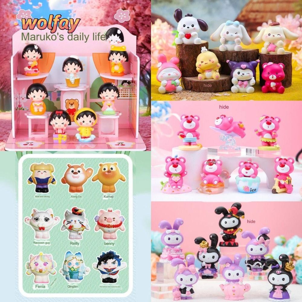 WOLFAY Sanrio Blind Boxes, Kuromi Cartoon Box Toys, Chinese Gifts Chibi ...