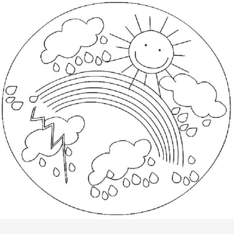 Weather - Set of 30 Coloring Pages A4 A5 Size For Wax, Pencil Coloring ...