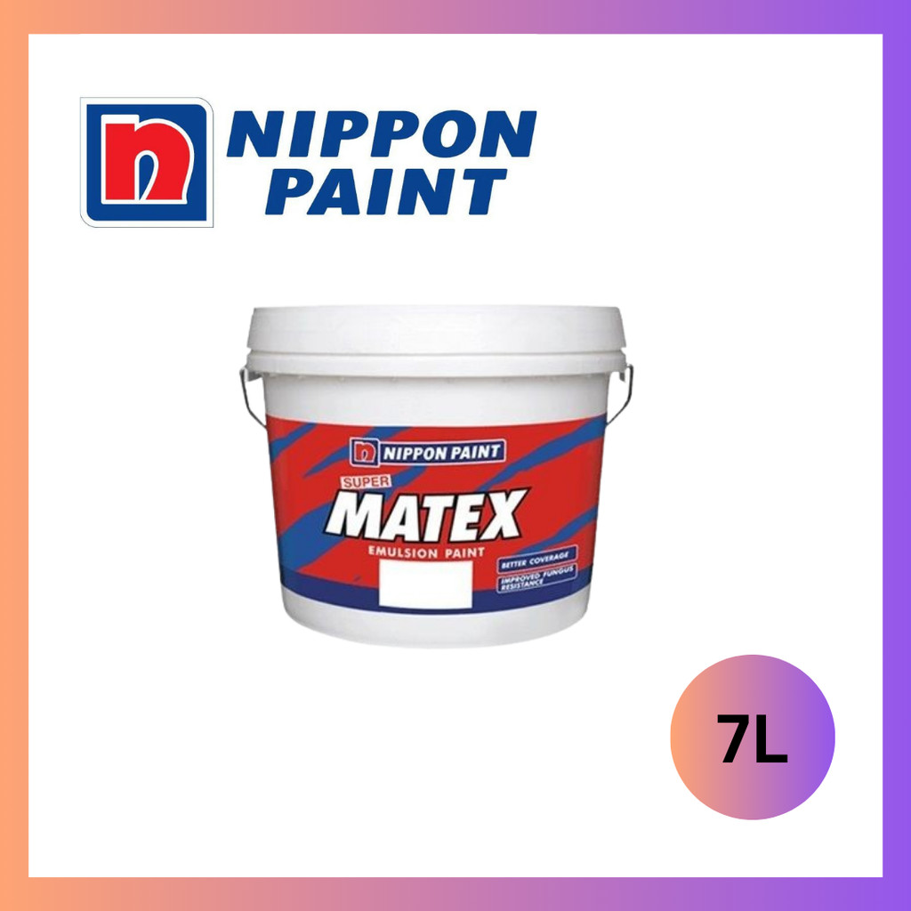 7L Nippon Paint Super Matex 145 Emulsion Interior Wall & Ceiling Paint ...