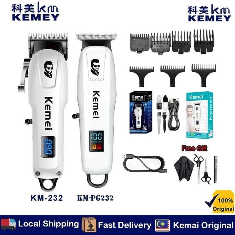 Ori KEMEI Rechargeable Professional Hair Clippers And Trimmers KM-PG232 Cordless Electric ...