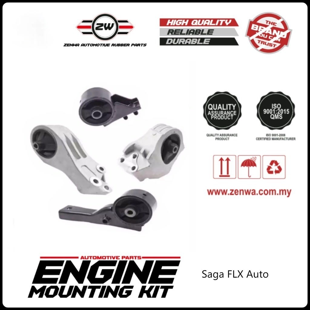 ZW / Zenwa Saga FLX Auto Engine Mounting Kit Set (1Set 4PC 1Year ...