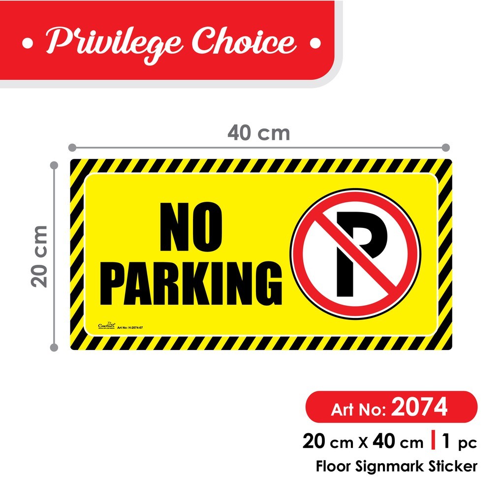 2074 - Cactus Signmark No Parking Signage Sticker No Parking Floor ...
